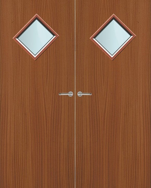 Sapele Veneer 6G Glazed Pair FD30 Internal Fire Door – Vizat Doors