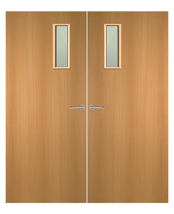 Beech Veneer 4G Glazed Pair FD60 Internal Fire Door – Vizat Doors