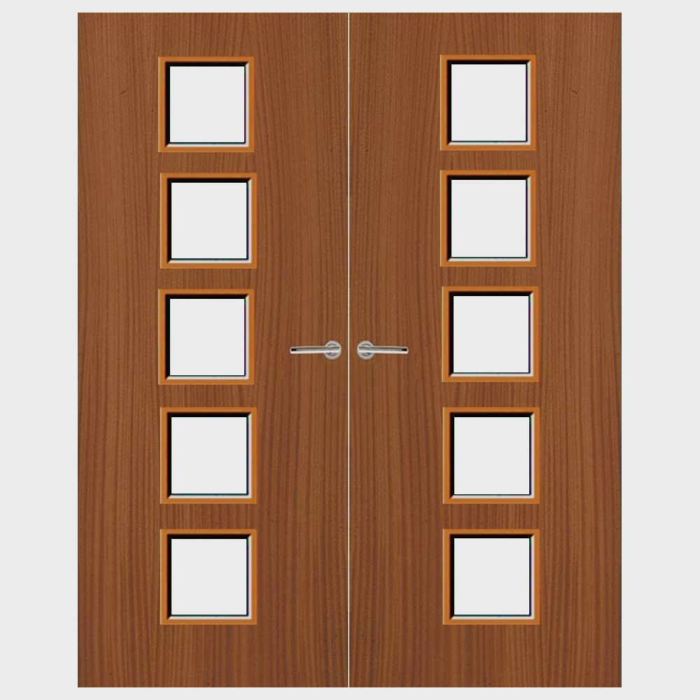 Sapele Veneer 10G Glazed Pair FD60 Internal Fire Door – Vizat Doors
