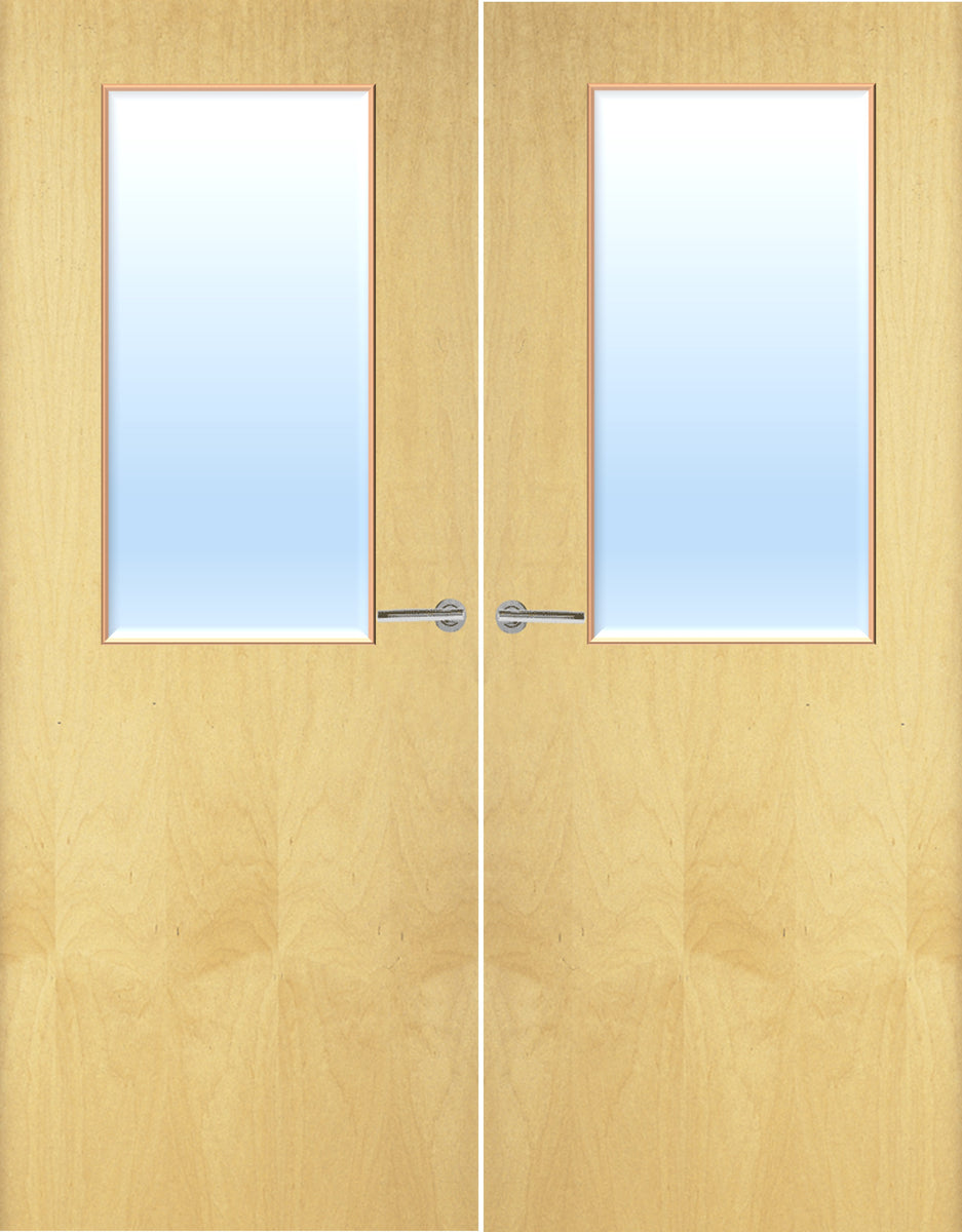 Ash Veneer 8G Glazed Pair FD30 Internal Fire Door – Vizat Doors