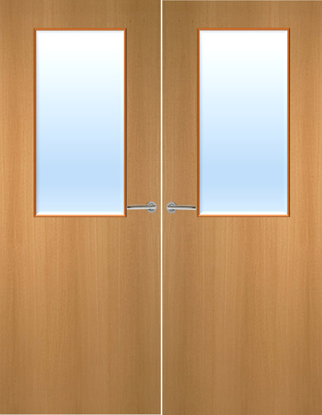 Beech Veneer 8G Glazed Pair FD30 Internal Fire Door – Vizat Doors